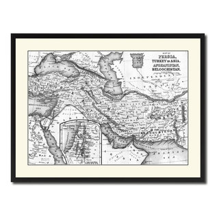 Persia Iraq Iran Afghanistan Vintage B&W Map Canvas Print, 28"x37 ...