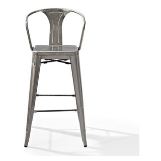Crosley Amelia Metal Cafe Barstool With Back - Contemporary - Bar ...