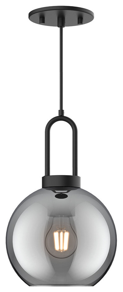 Soji Pendants, Matte Black, Smoked Solid Glass D7-7/8"xH12-1/2 ...