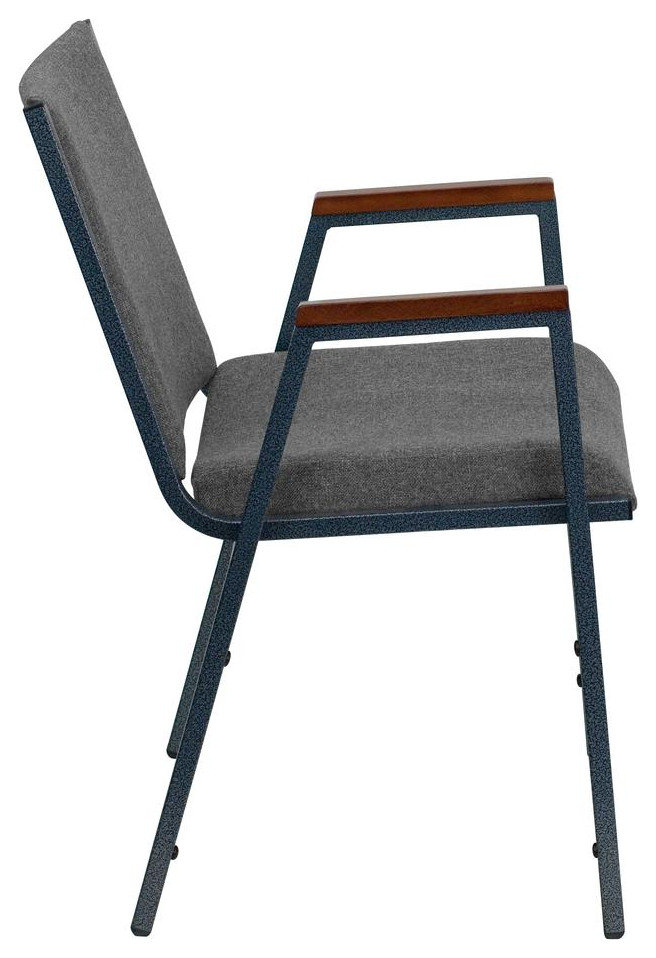Heavy Duty Gray Fabric Stack Chair with Arms - Traditional - Area Rugs ...