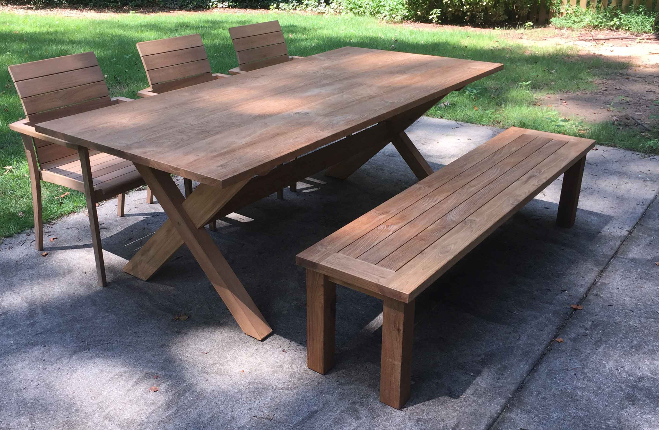 Reclaimed Teak Backless Bench, Natural, 75" - Transitional - Outdoor ...