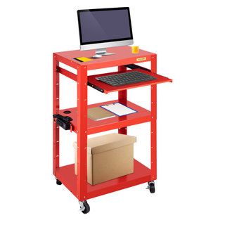 VEVOR Steel AV Cart Media Cart With Cord Management 27-41" Height ...