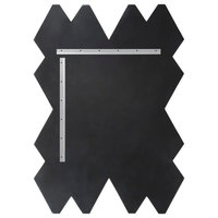 51" Caleido Mirror Black and Gray Trim Black Wood Backing Dual Hanging ...