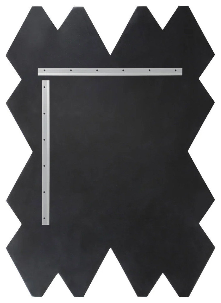 51" Caleido Mirror Black and Gray Trim Black Wood Backing Dual Hanging ...