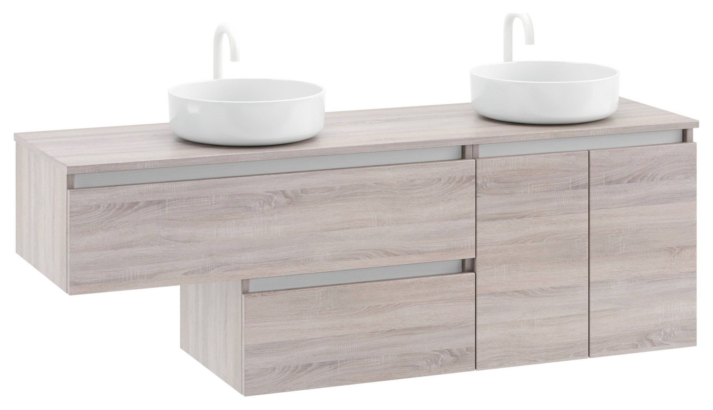 Boston Vanity Cabinet, 64" Weathered and White - Contemporary ...