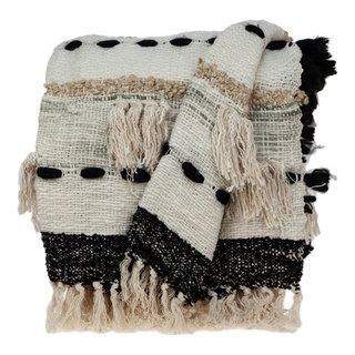 Multicolor Boho Textured Woven Handloom Throw - Contemporary - Throws ...