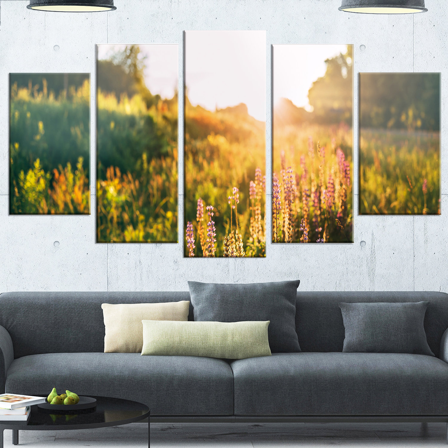 "Bloomy Glade of Wild Flowers", 60"x32" - Contemporary - Metal Wall Art ...