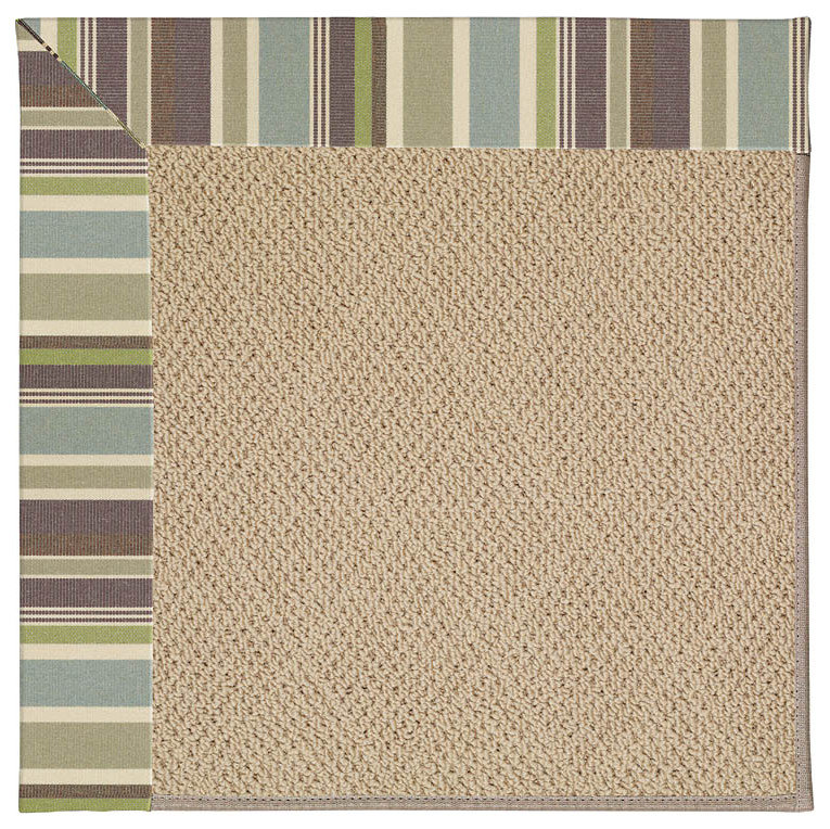 Capel Zoe-Cane Wicker Blue Stripe 1990_422 Machine Tufted Rugs, 10' x14 ...