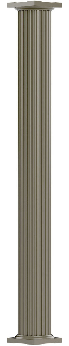 6" x 8' Endura-Aluminum Column, Round Shaft, Gloss White Finish w ...