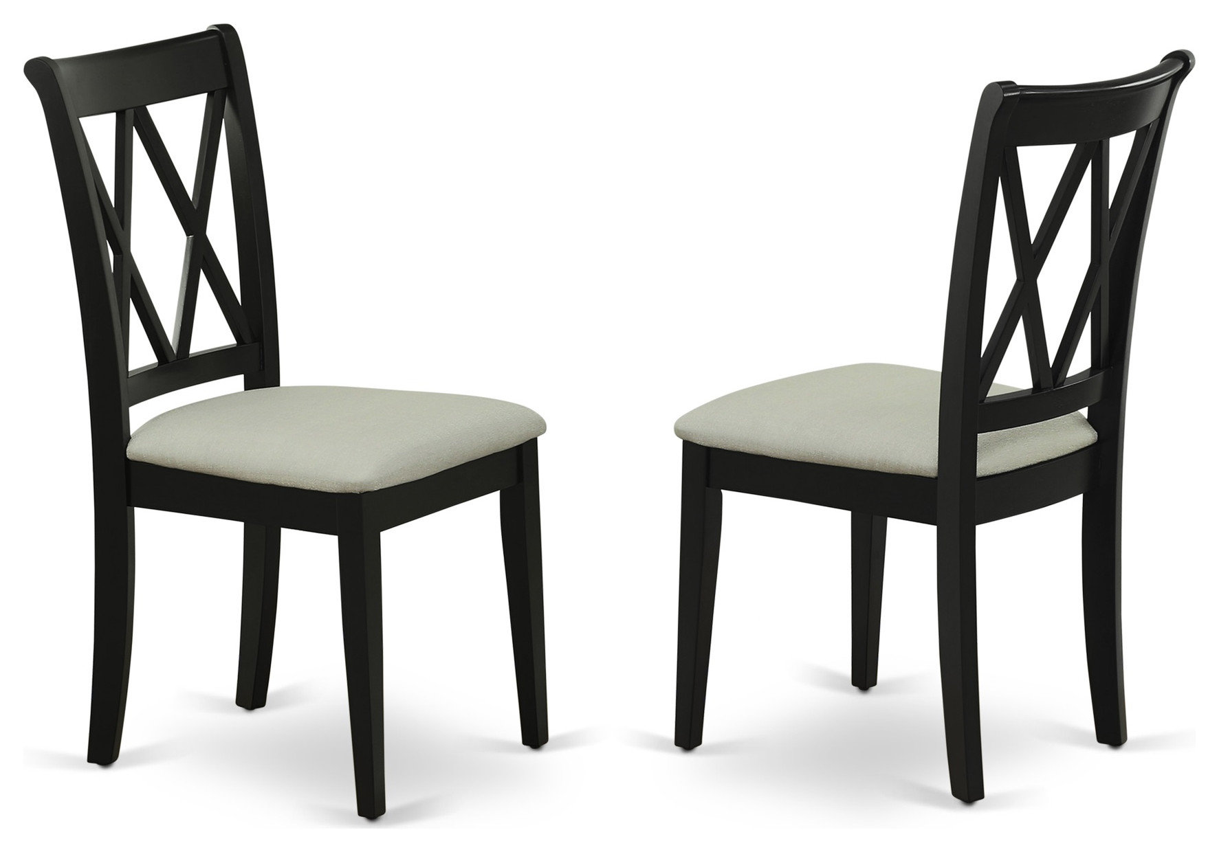 Set of 2 Clarksville Double X-Back Chairs, Black Finish - Transitional ...