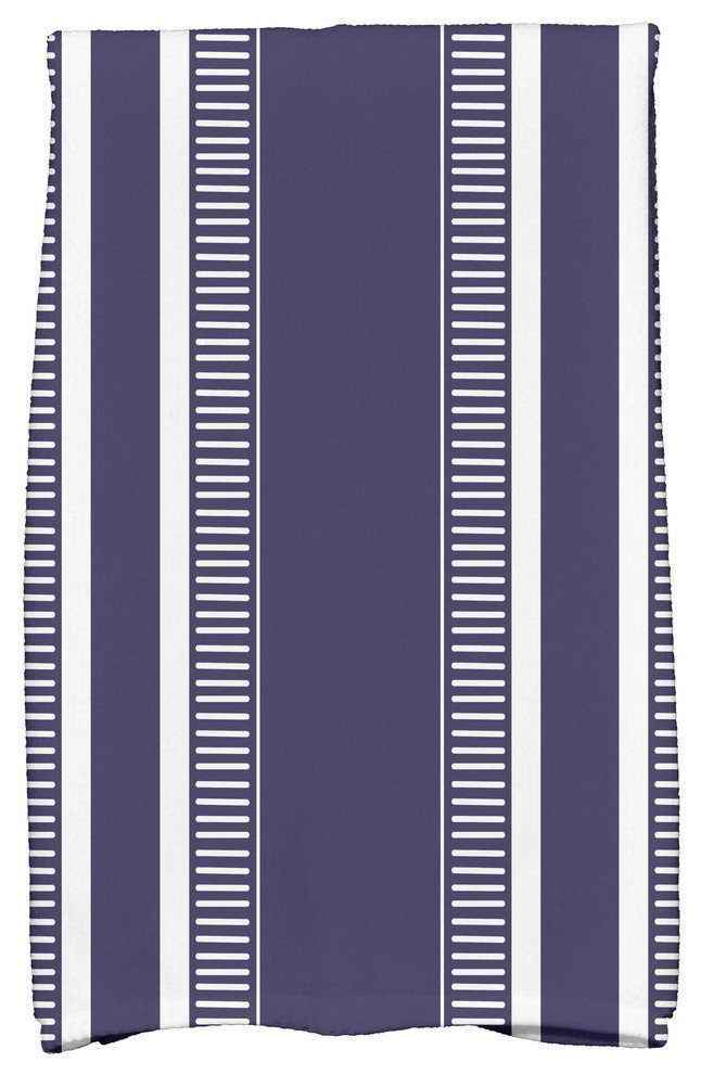 18x30" Dashing Stripe Stripe Print Hand Towels, Navy Blue, 18" 30 ...