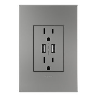 Adorne Dual USB, Plus-Size Combo Outlet - Contemporary - Switches And ...