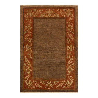 Bohemian Ziegler Nilda Brown Rust Hand-Knotted Wool Rug - 4'1'' x 5'9 ...