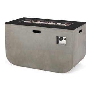 Gwen Outdoor Modern 40-Inch Rectangular Fire Pit - Industrial - Fire ...