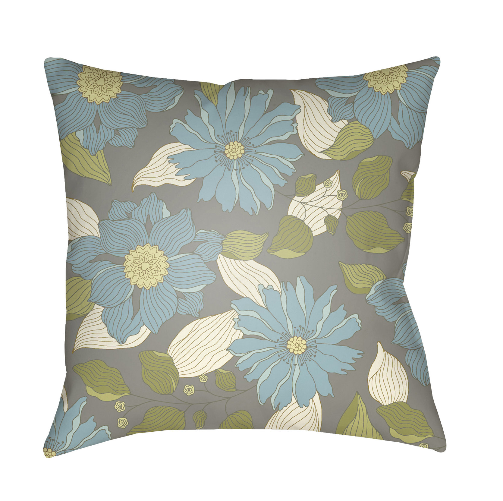 Moody Floral, 18x18x4 Pillow, 20 x 20 x 4 - Contemporary - Outdoor ...