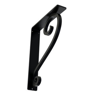 Edwards Wrought Iron Bracket, 2"Wx10"Dx12"H - Mediterranean - Brackets ...