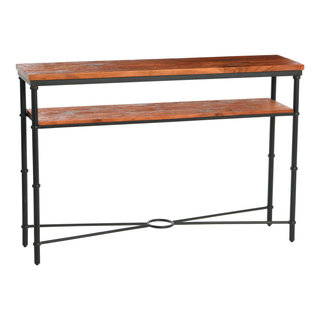 Saratoga Rustic Solid Wood and Iron Console Table - Industrial ...