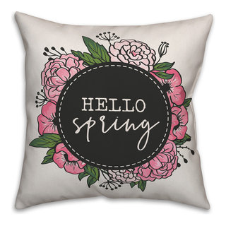Hello Spring Pillow, 18x18 - Contemporary - Decorative Pillows - by ...