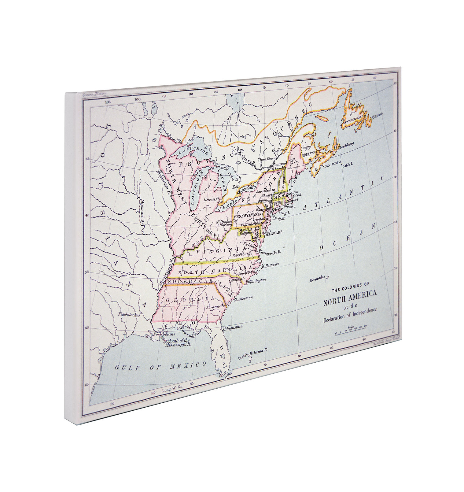 'N. America Declaration of Independence' Canvas Art, 35" x 47 ...