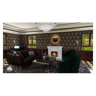 Art Deco Living Room - Living Room - Boston - by Cherry Tree Interior ...