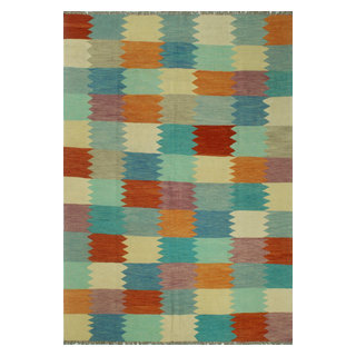 Winchester Kilim Sabur Rust/Green Rug, 6'9x9'10, 6'9x9'10 ...