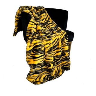 Plutus Yellow Galaxy Faux Fur Luxury Throw Blanket, Blanket 80"L x 110 ...