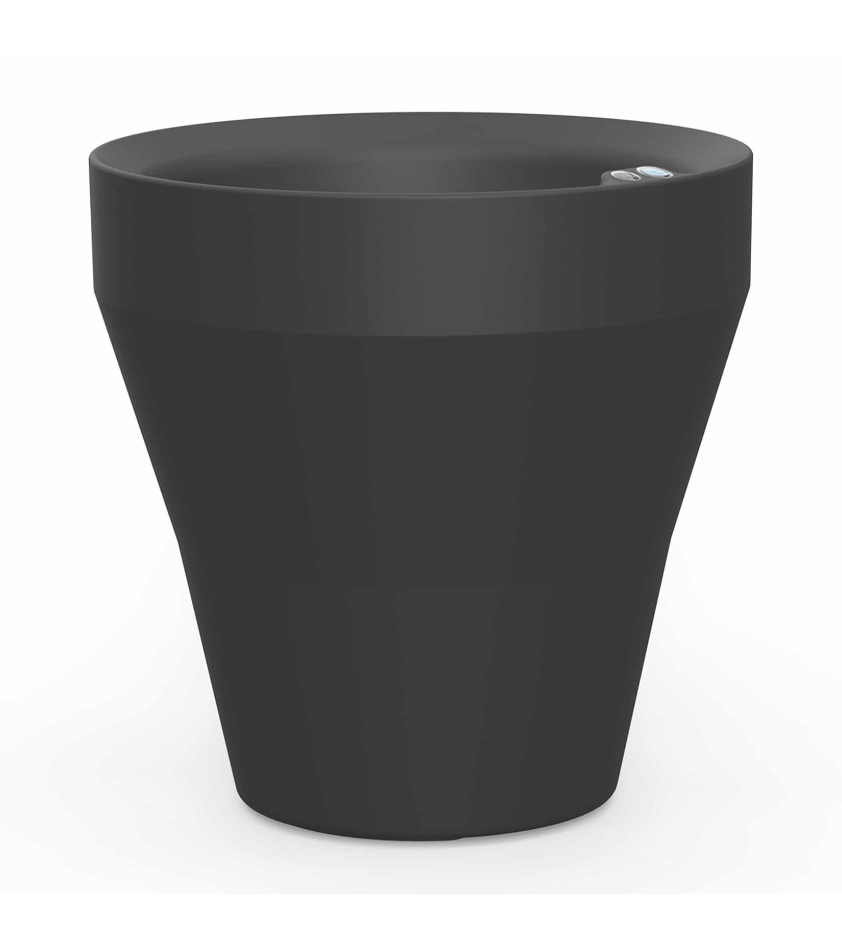 Crescent Garden Rim Plastic Planter With TruDrop One Self-Water, Black ...