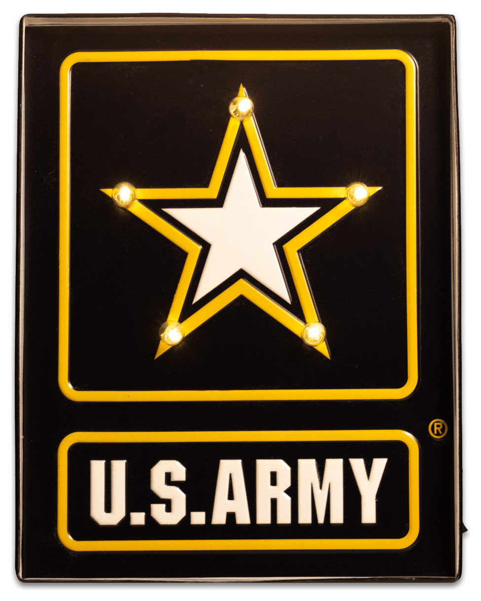 Us Army Rectangle Sign 10"x13" Lighted - Contemporary - Metal Wall Art ...