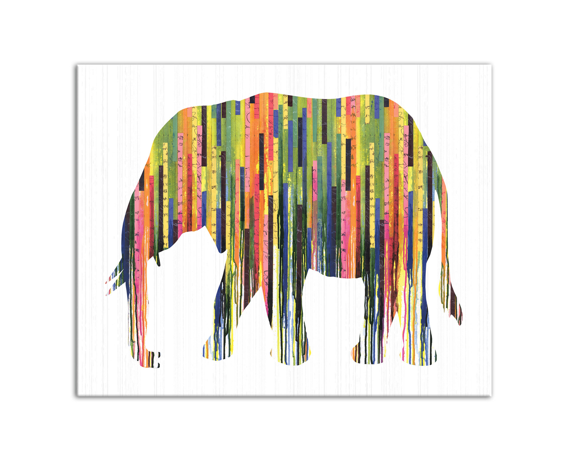 Colorful Elephant Print on Canvas - Contemporary - Prints And Posters ...