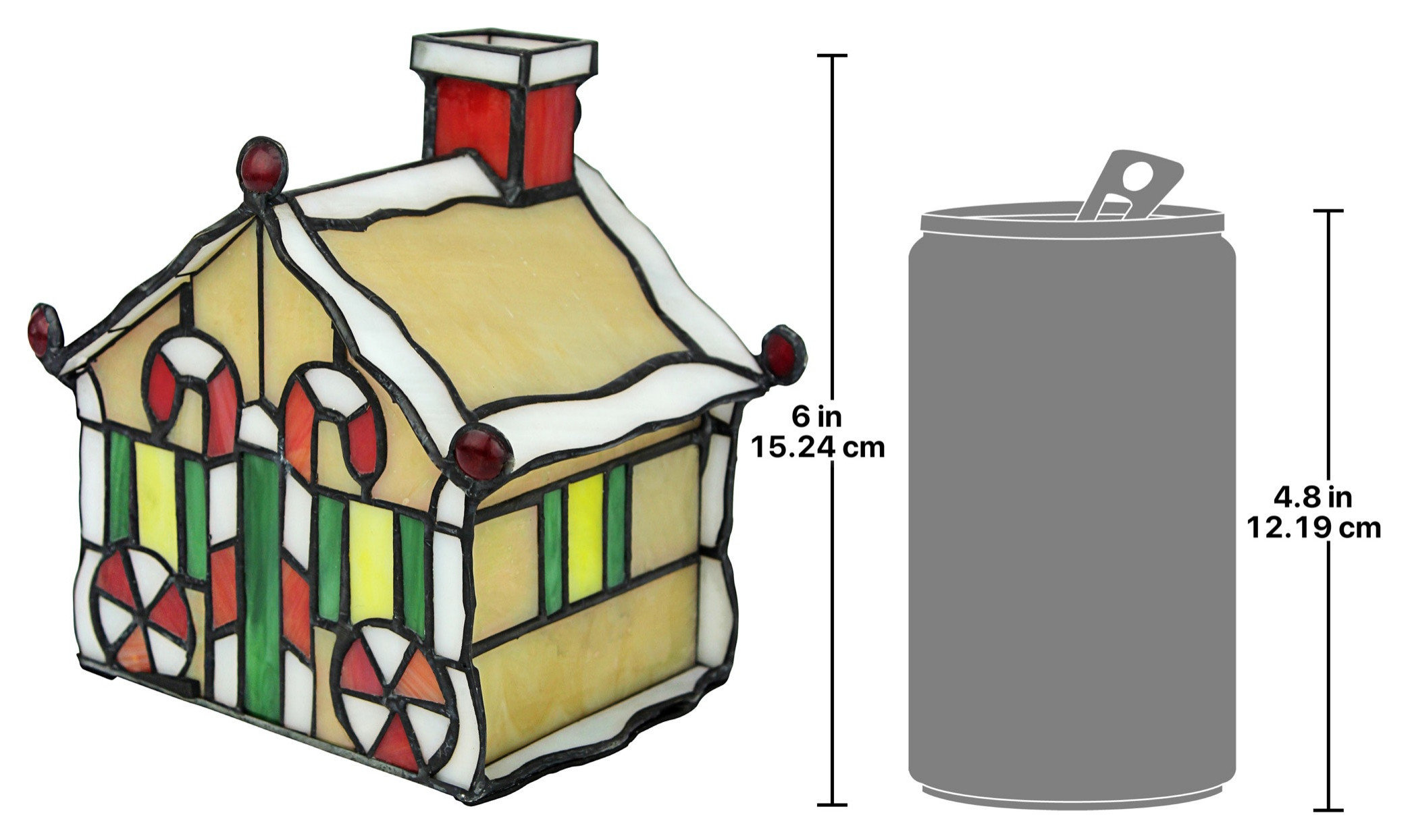 Christmas Gingerbread House Stained Glass Lamp Illuminated Sculpture ...