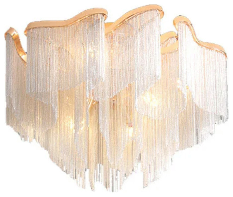 Cadena Chain Tassel Ceiling Light Fixture, 23", 60cm - Contemporary ...