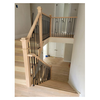 Metal Window Balusters & Wood Railing - Contemporary - Staircase - New ...