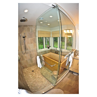 Home addition featuring master bathroom with Ofuro tub. - Contemporary ...