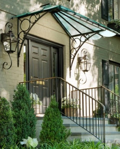 I need a design solution for an overhang for the front door without ...