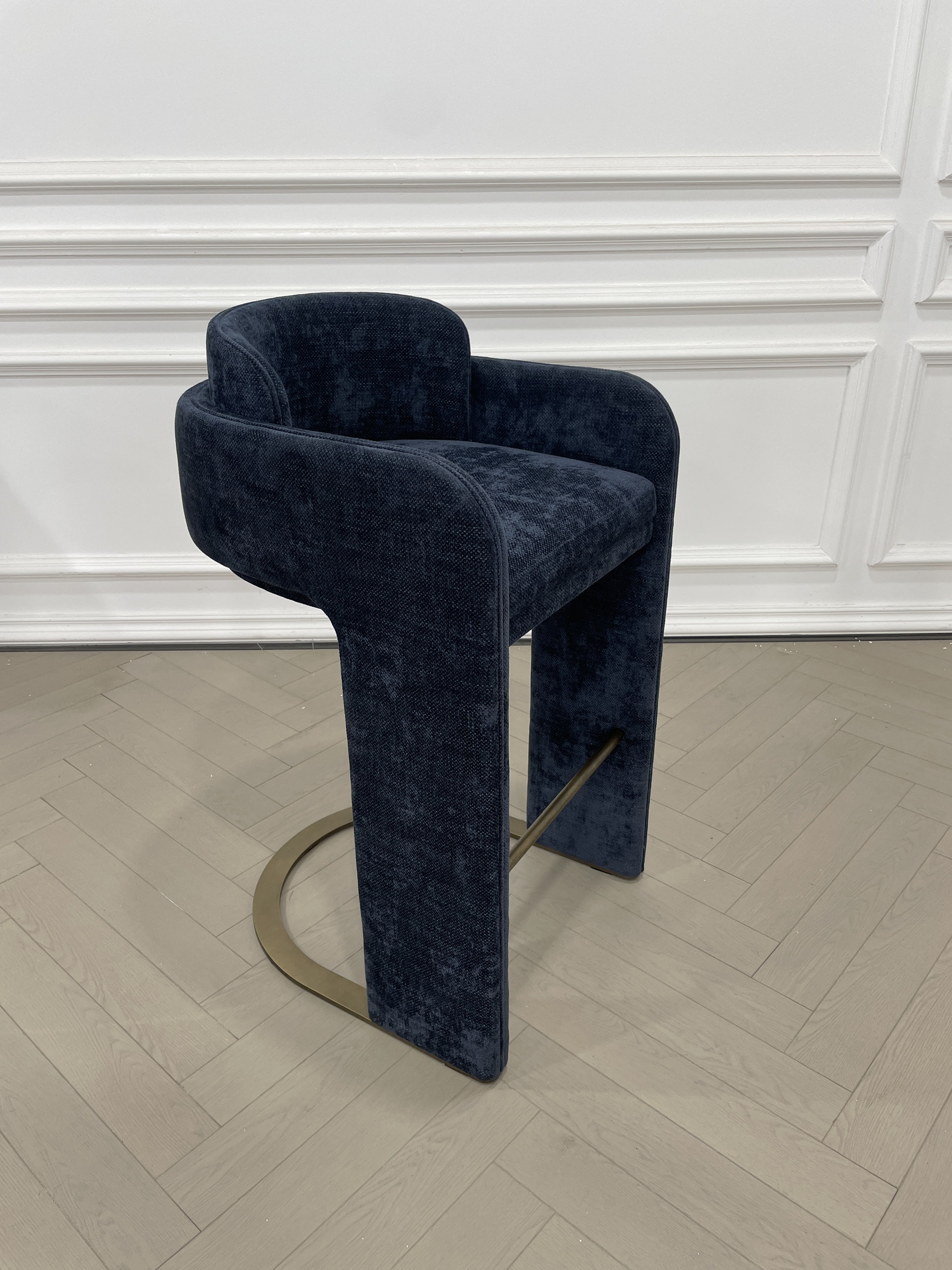 Indigo Blue Upholstered Bar Chair - Contemporary - Bar Stools And ...