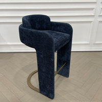 Indigo Blue Upholstered Bar Chair - Contemporary - Bar Stools And ...