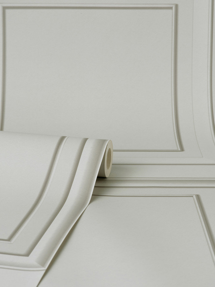 Distinctive Grey Square Panel Wallpaper, Bolt - Transitional ...