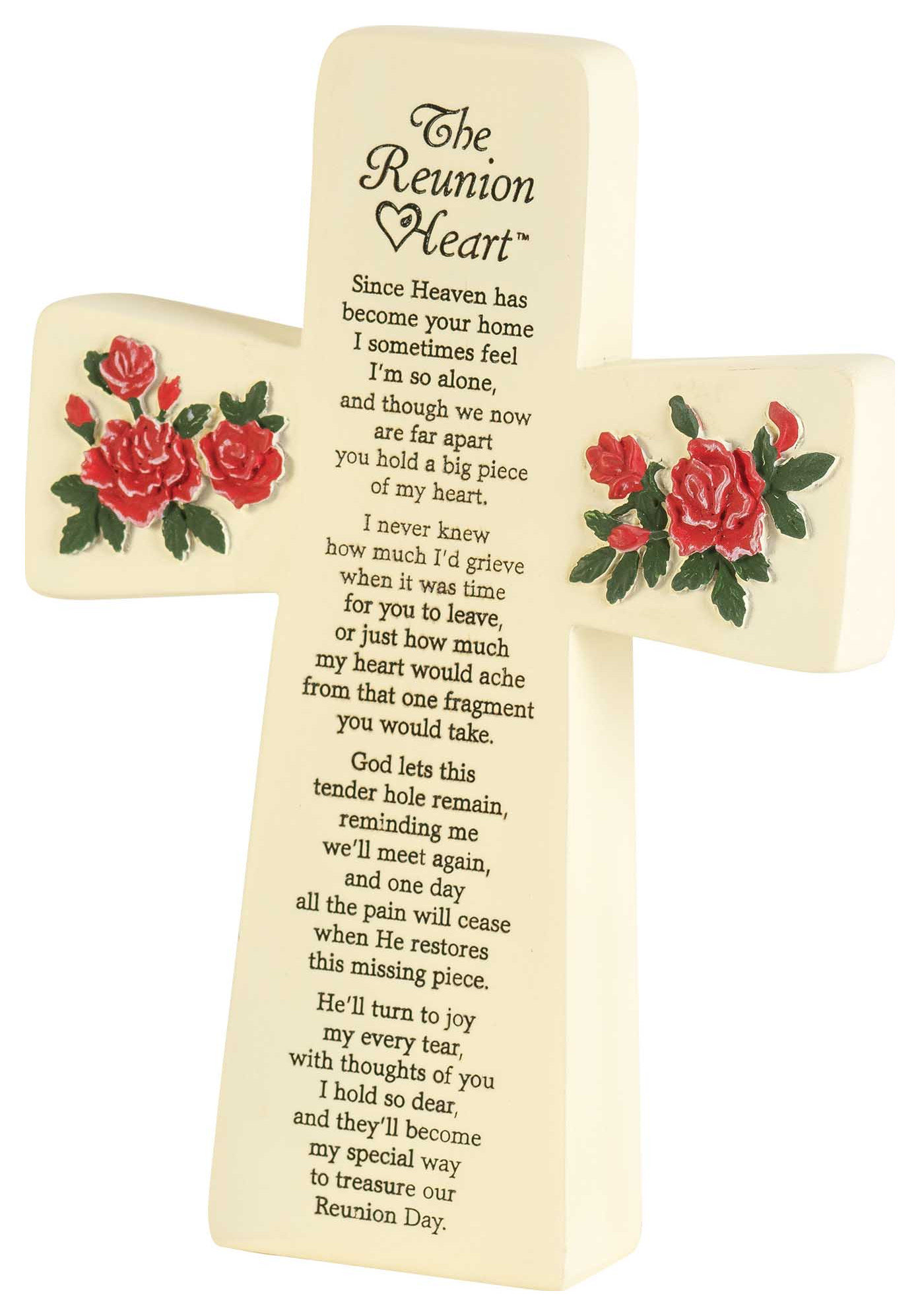 The Reunion Heart Resin Tabletop Cross - Contemporary - Decorative ...