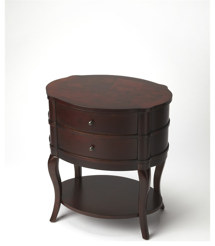 Oval Side Table, Plantation Cherry - Traditional - Side Tables And End ...