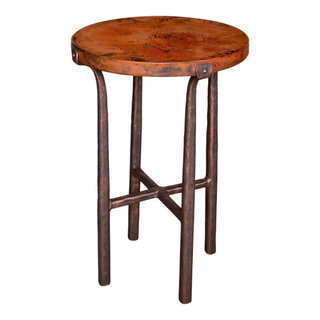 Cameron Accent Table With 18" Round Copper Top - Traditional - Side ...
