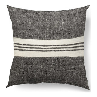 Black and White Stonewash Throw Pillow Cover - Transitional ...