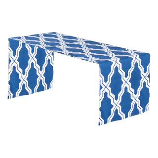 Two Tone Moroccan Design Cotton Table Runner, 16"x72" lar ...