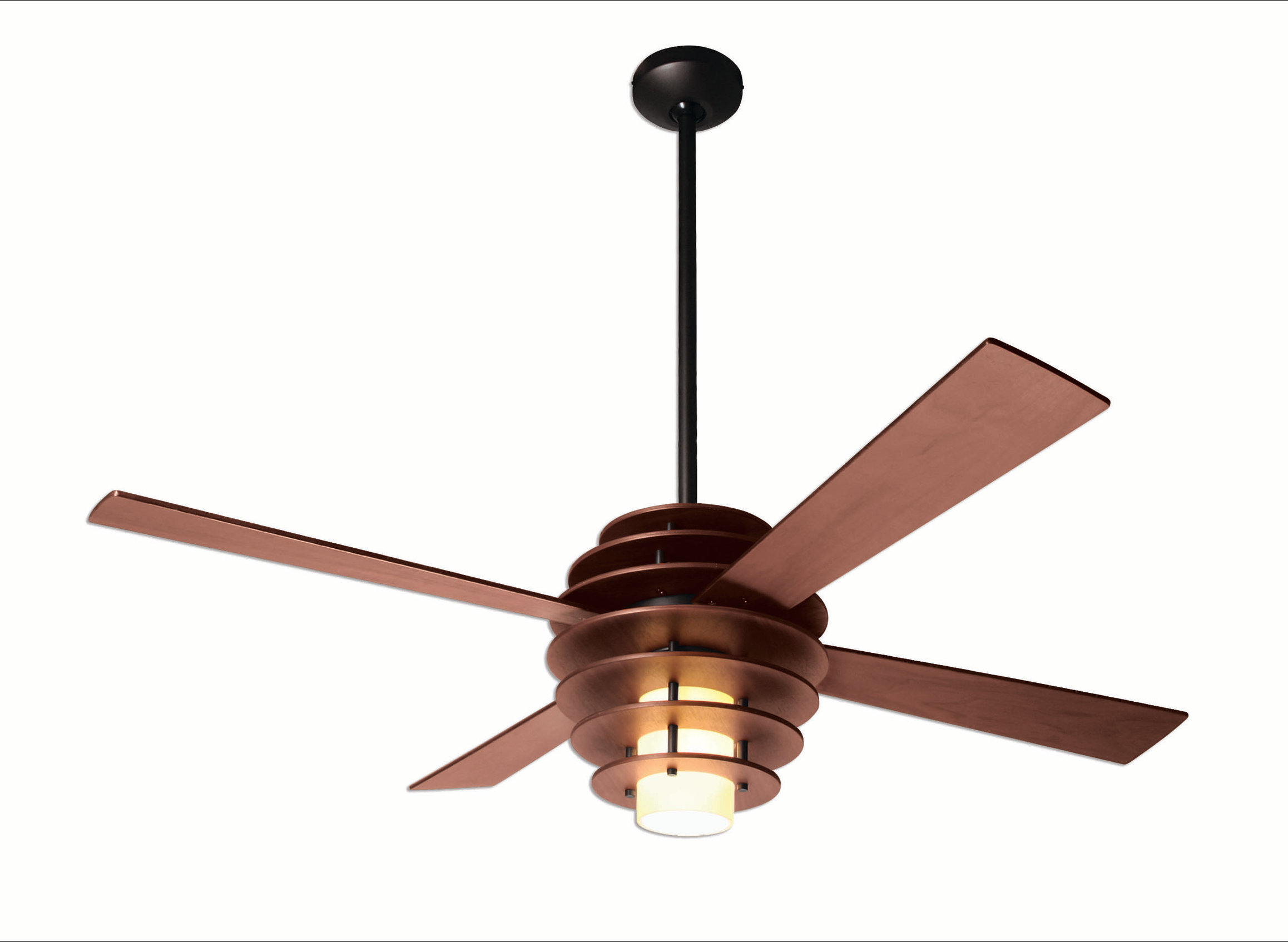 Modern Fan Stella LED-Light Mahogany/Dark Bronze 52" Ceiling Fan, Wall ...