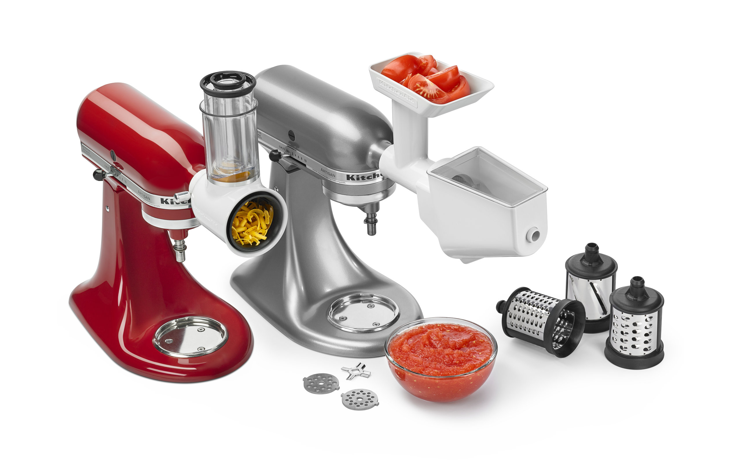 KitchenAid KSMFPPA Slicer/Shredder + Grinder/Strainer Attachment Pack ...