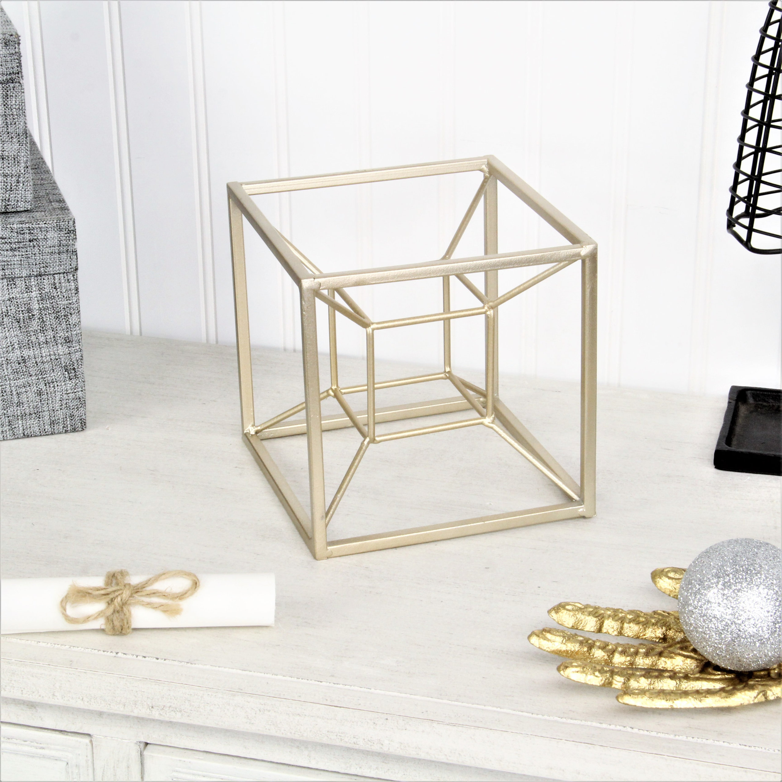 Metal Tesseract Shaped Table Decor - Contemporary - Decorative Objects ...