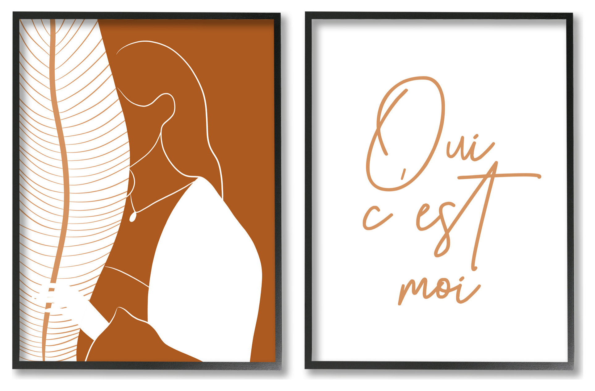 Oui C'est Moi French Woman Behind Palms, 16" x 20" - Tropical - Prints ...