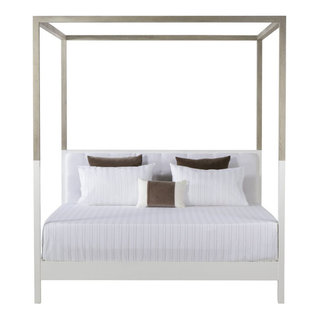 Sonder Living Duke Poster Bed | Warm White, US Queen - Transitional ...