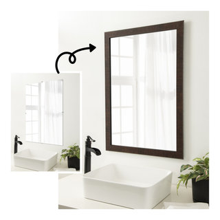Bathroom Mirror Frame Border Kit, Wildwood Brown, For 42x36 Mirror ...