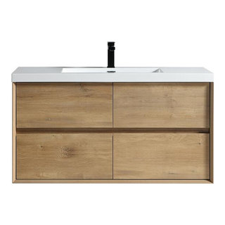Ashley 48'' Floating Vanity, Acrylic Top, Single Sink - Contemporary ...