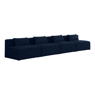 Cube Upholstered Modular Sofa, 4-Piece: 4 Armless Chair - Contemporary ...